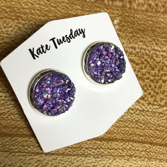 kate tuesday | Jewelry | Kate Tuesday Beautiful Gem Stone Stud Druzzy ...
